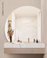 China Semi Circular LED Frameless Mirror Special Shaped Makeup Wall Mounted Frameless Mirror for sale