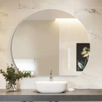 China Semi Circular LED Frameless Mirror Special Shaped Makeup Wall Mounted Frameless Mirror for sale