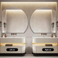 China Semi Circular LED Frameless Mirror Special Shaped Makeup Wall Mounted Frameless Mirror for sale