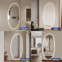 China Wholesale Custom Oval LED Bathroom Mirror 77x170cm Smart Touch Sensor Dimmable Anti Fog IP44 for sale