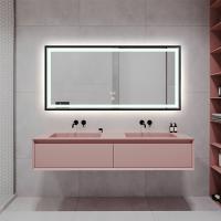 China Framed Frosted Edge LED Bathroom Mirror 60x80cm 110-240V Anti-Fog Touch Sensor for sale