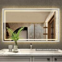 China Framed Frosted Edge LED Bathroom Mirror 60x80cm 110-240V Anti-Fog Touch Sensor for sale
