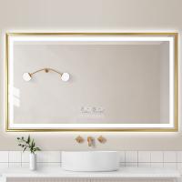 China Framed Frosted Edge LED Bathroom Mirror 60x80cm 110-240V Anti-Fog Touch Sensor for sale