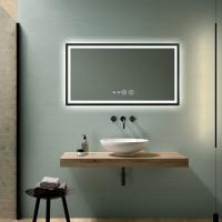 China Framed Frosted Edge LED Bathroom Mirror 60x80cm 110-240V Anti-Fog Touch Sensor for sale