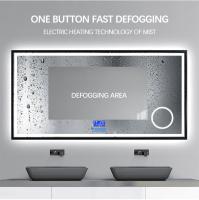 China Framed Frosted Edge LED Bathroom Mirror 60x80cm 110-240V Anti-Fog Touch Sensor for sale