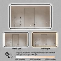 China IP44 IP66 Rectangle Bathroom Mirror Smart Defogger LED Mirror With Aluminum Frame for sale