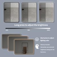 China Antifog Rectangle Bathroom Mirror Waterproof With Front Led Light for sale
