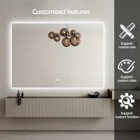 China Acrylic Frame Smart Touch LED Demister Mirror 110-240V Rectangle Bathroom Mirror for sale