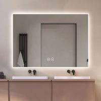 China Acrylic Frame Smart Touch LED Demister Mirror 110-240V Rectangle Bathroom Mirror for sale