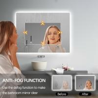 China Acrylic Frame Smart Touch LED Demister Mirror 110-240V Rectangle Bathroom Mirror for sale