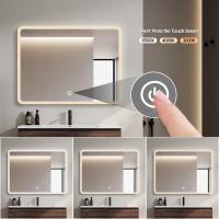 China Rectangular Front LED Bathroom Mirror 60x80cm Aluminum Frame Anti-Fog Demister for sale