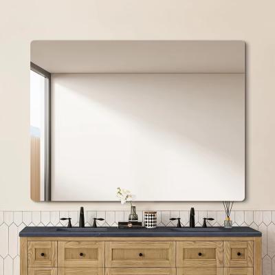 China Contemporary Round Corner Square Frameless Mirror 5mm Copper Free Anti Oxidant Polished Edge 600x1000mm for sale