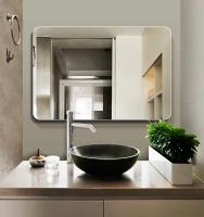 China Contemporary Round Corner Square Frameless Mirror 5mm Copper Free Anti Oxidant Polished Edge 600x1000mm for sale
