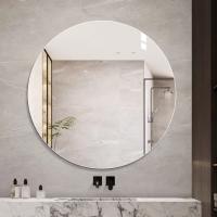 China Classic Large Round Frameless Wall Mirror 5mm Copper Free HD Glass Pencil Edge 800mm for sale