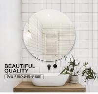 China Classic Large Round Frameless Wall Mirror 5mm Copper Free HD Glass Pencil Edge 800mm for sale