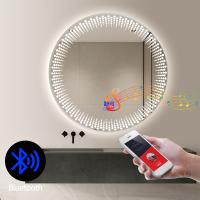 China Commercial Round LED Backlit Mirror Customized Irregular Hotel Vanity Mirror for sale
