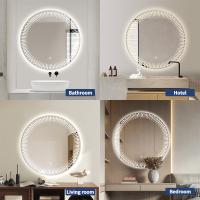 China Commercial Round LED Backlit Mirror Customized Irregular Hotel Vanity Mirror for sale