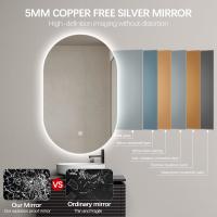 China IP54 Oval LED Bathroom Mirror  , Decorative Smart Acrylic Bathroom Mirror for sale