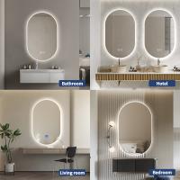 China IP54 Oval LED Bathroom Mirror  , Decorative Smart Acrylic Bathroom Mirror for sale