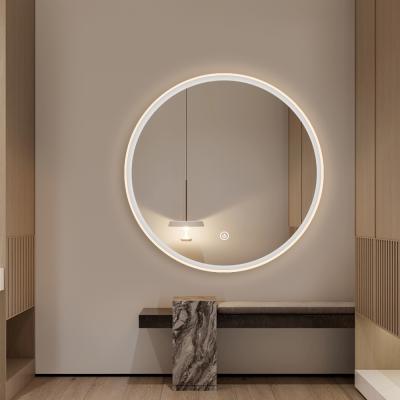 China Round LED Anti Fog Bathroom Mirror IP44 Waterproof 80cm Dimmable Touch Switch for sale