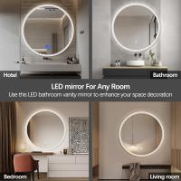 China Round LED Anti Fog Bathroom Mirror IP44 Waterproof 80cm Dimmable Touch Switch for sale