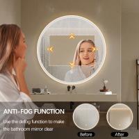 China Round LED Anti Fog Bathroom Mirror IP44 Waterproof 80cm Dimmable Touch Switch for sale