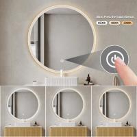 China Round LED Anti Fog Bathroom Mirror IP44 Waterproof 80cm Dimmable Touch Switch for sale