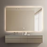 China Wall Mounted Fogless Bathroom Mirror Shatterproof Rectangular Backlit Anti Fog Bathroom Mirror for sale