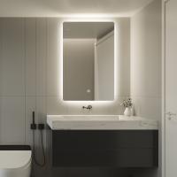 China Wall Mounted Fogless Bathroom Mirror Shatterproof Rectangular Backlit Anti Fog Bathroom Mirror for sale