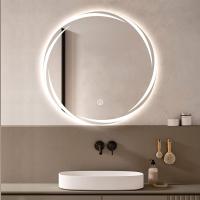 China 5mm Hotel Mirrors Wall Mounted Round Lighted Vanity Bathroom Mirror for sale