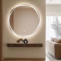 China 5mm Hotel Mirrors Wall Mounted Round Lighted Vanity Bathroom Mirror for sale