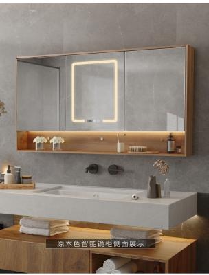 China Solid Wood Bathroom Vanity Set 110-140cm with LED Mirror Cabinet Custom Size for sale