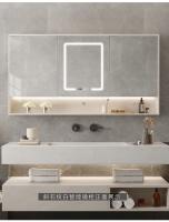 China Solid Wood Bathroom Vanity Set 110-140cm with LED Mirror Cabinet Custom Size for sale