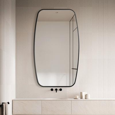China 4mm 5mm Bathroom Wall Mirror Aluminium Frame HD Copper Free Silver Mirror 19.7x35.4in for sale