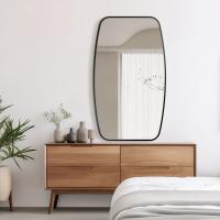 China 4mm 5mm Bathroom Wall Mirror Aluminium Frame HD Copper Free Silver Mirror 19.7x35.4in for sale