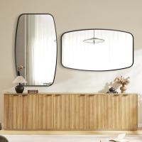 China 4mm 5mm Bathroom Wall Mirror Aluminium Frame HD Copper Free Silver Mirror 19.7x35.4in for sale