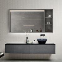 China Solid Wood Bathroom Mirror Cabinet , Mirror Jewelry Cabinet With LED Light for sale