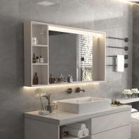 China Solid Wood Bathroom Mirror Cabinet , Mirror Jewelry Cabinet With LED Light for sale