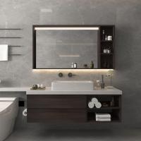 China Solid Wood Bathroom Mirror Cabinet , Mirror Jewelry Cabinet With LED Light for sale