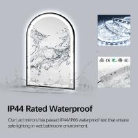 China Bolen Luxury Arch Shape Black Framed LED Bathroom Mirror 50x80cm IP54 Waterproof Smart Vanity Mirror for sale