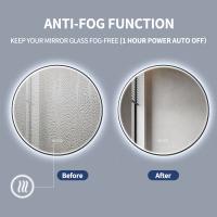 China Luxury Circular Commercial Mirrors , Round Black Framed LED Bathroom Mirror for sale