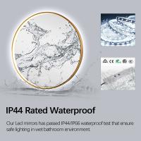 China Luxury Circular Commercial Mirrors , Round Black Framed LED Bathroom Mirror for sale