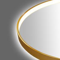 China Luxury Circular Commercial Mirrors , Round Black Framed LED Bathroom Mirror for sale