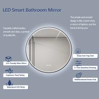 China Luxury Circular Commercial Mirrors , Round Black Framed LED Bathroom Mirror for sale