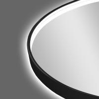 China Luxury Circular Commercial Mirrors , Round Black Framed LED Bathroom Mirror for sale