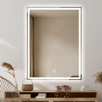 China Hotel Antifog Dimmable Bathroom Wall Mirror With Led Light for sale