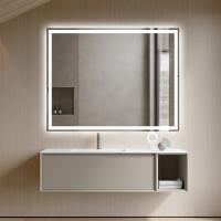 China Hotel Antifog Dimmable Bathroom Wall Mirror With Led Light for sale