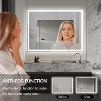China Hotel Antifog Dimmable Bathroom Wall Mirror With Led Light for sale