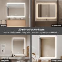 China Hotel Antifog Dimmable Bathroom Wall Mirror With Led Light for sale