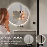 China Frameless Irregular Round LED Bathroom Mirror 110-240V IP44 Backlit for sale